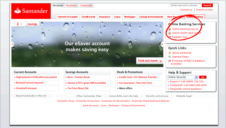 Santander Online Banking Demo