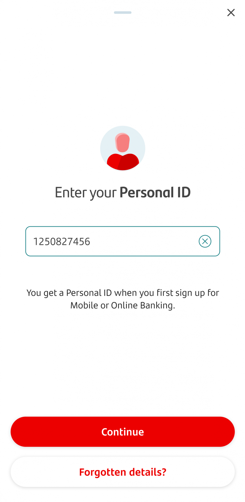 Re-access with new log on details