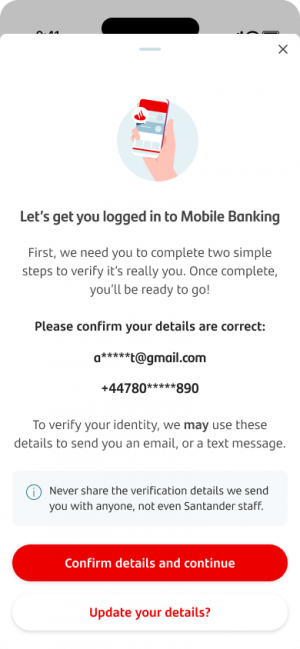 Re-access with new log on details