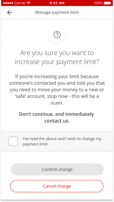 Manage payment limit | Santander UK