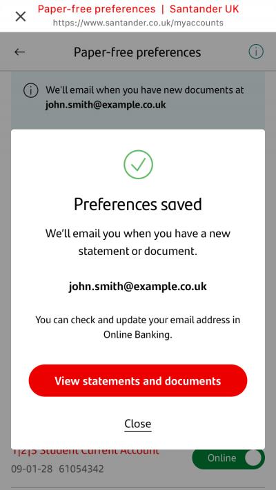 e-Documents and paper-free | Santander UK