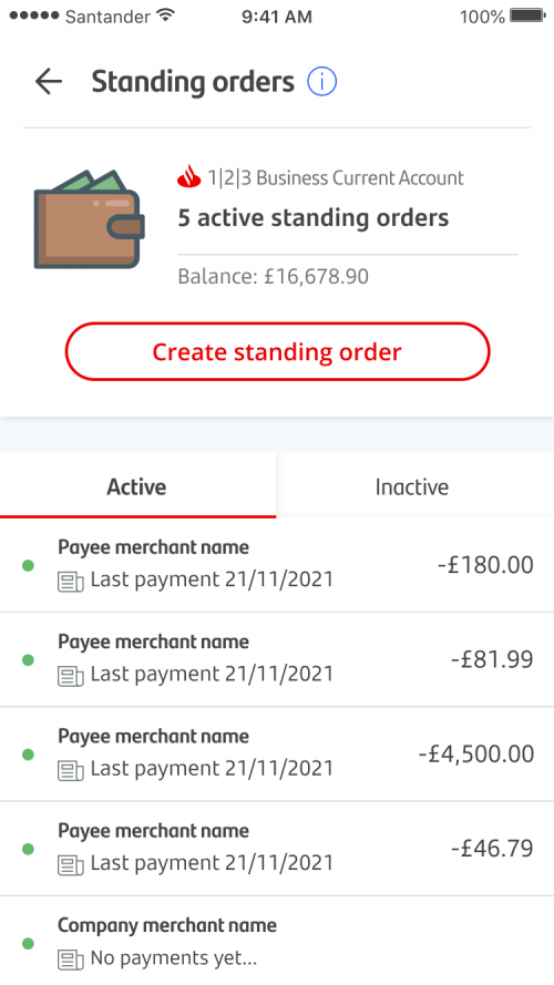 Standing orders | Santander UK