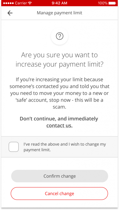 Manage payment limit | Santander UK