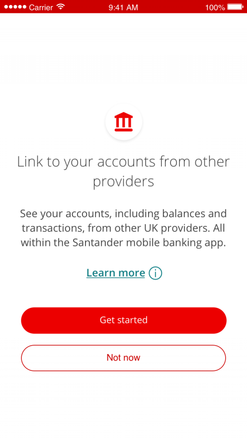 Linking external accounts with Open Banking | Santander UK