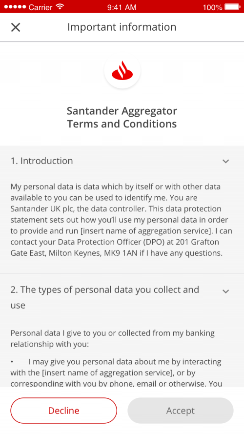 Linking external accounts with Open Banking | Santander UK