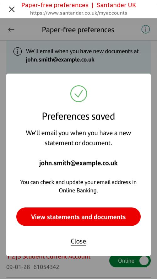 e-Documents and paper-free | Santander UK