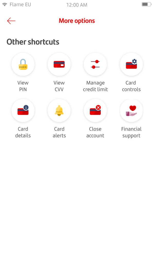 Set card controls