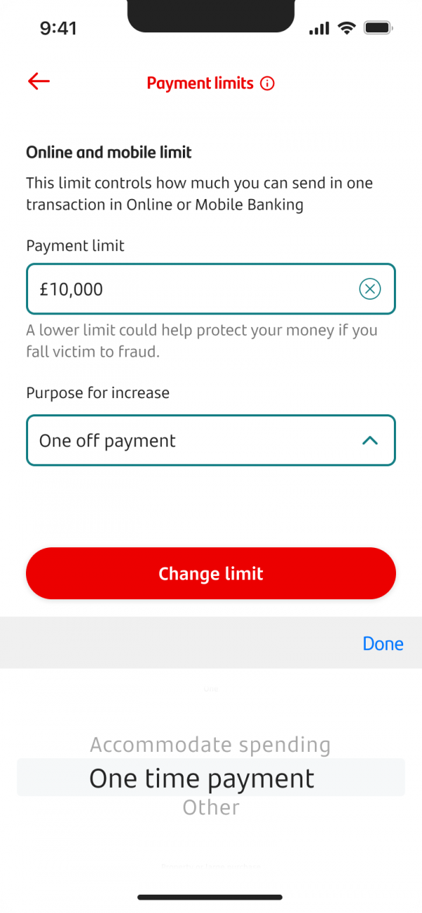 Manage your payment limit