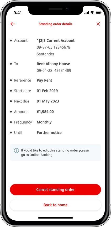 Standing orders | Santander UK