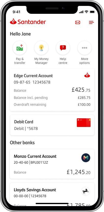 Linking external accounts with Open Banking |Santander UK