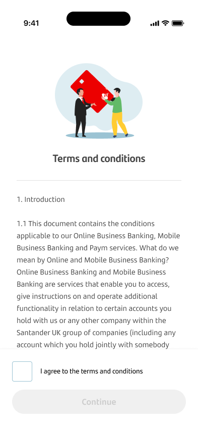 Re-access with new log on details | Santander UK
