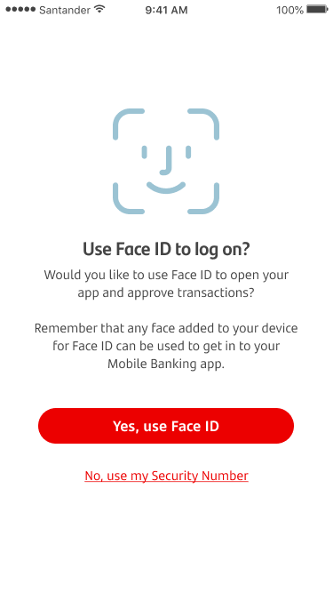 Register your device | Santander UK
