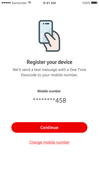 Register your device | Santander UK