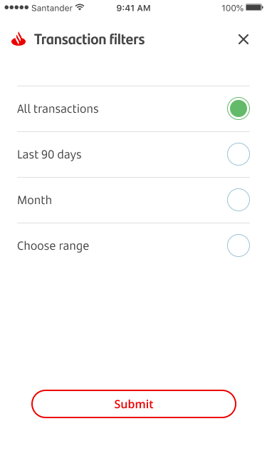 View and filter transactions | Santander UK